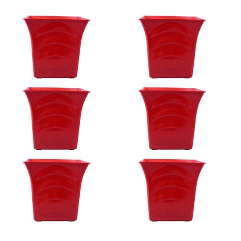 Free Next Day Delivery | Set of 06 - 08 Inch Red Premium Pragati Square ...