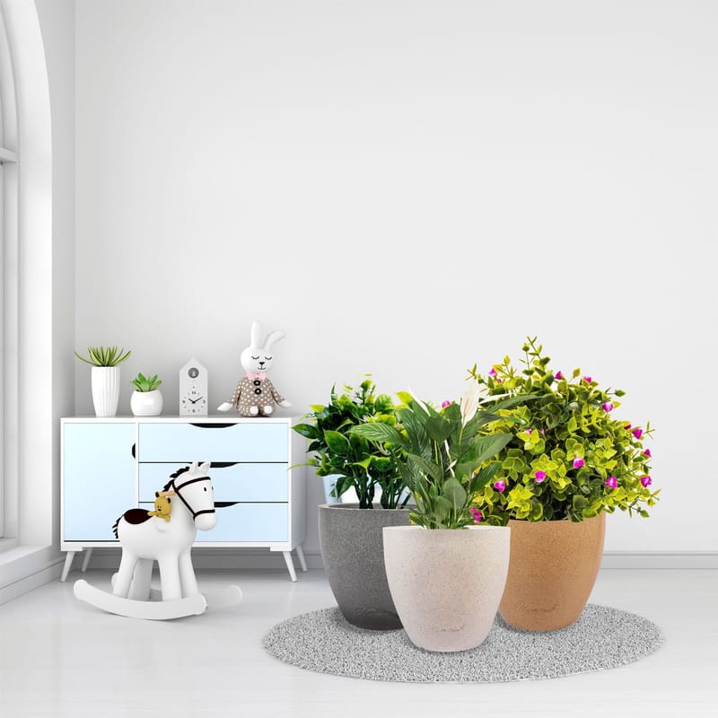 15 X 14 Inch White Premium Convessa Fiberglass Planter - Durable large ...