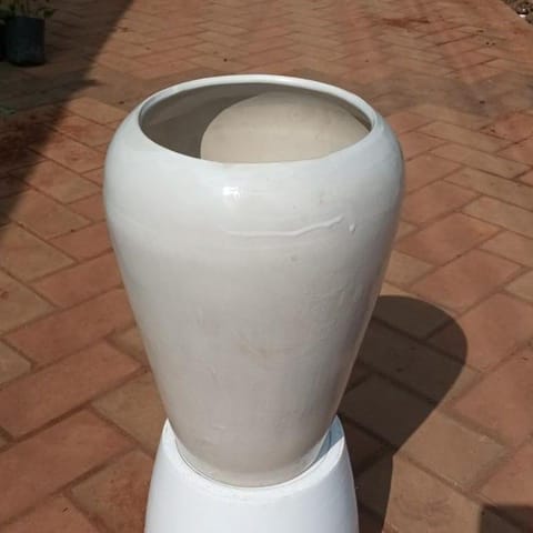 Free Next Day Delivery | 14 Inch White Classy Ceramic Surai / Apple Pot