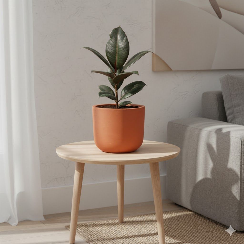 Free Next Day Delivery of Gifting Plants | Rubber in 4 inch Aaroh U-Pipe Maati Pot ? Modern ...